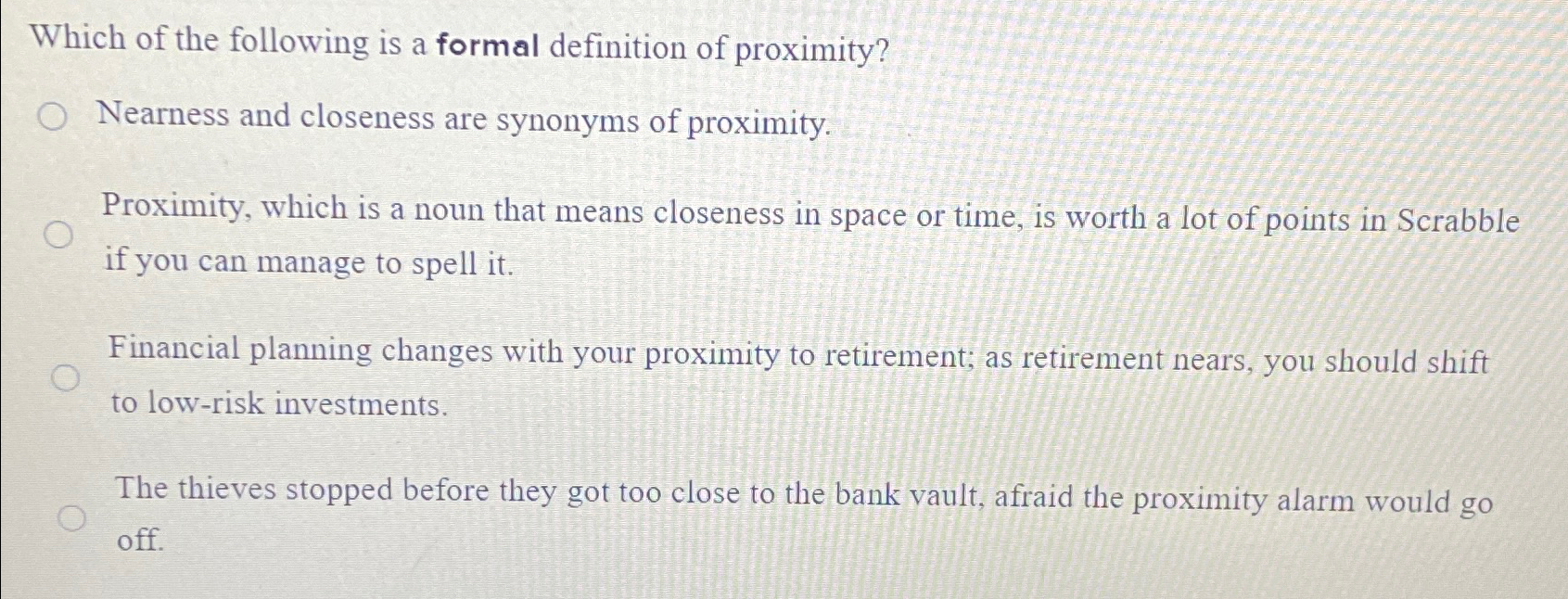 Solved Which of the following is a formal definition of | Chegg.com