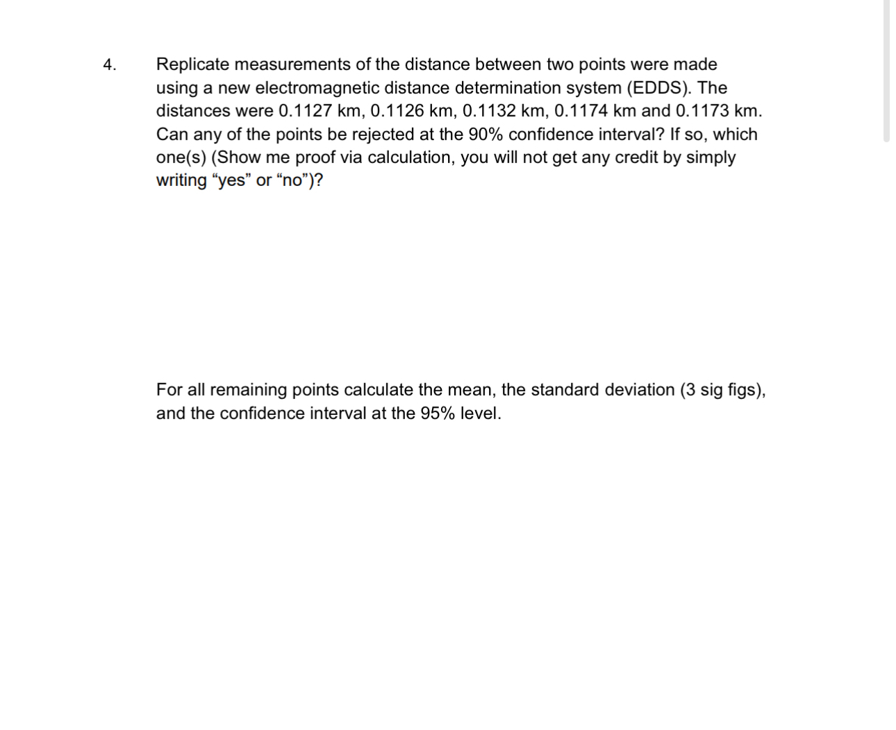Solved Replicate measurements of the distance between two | Chegg.com