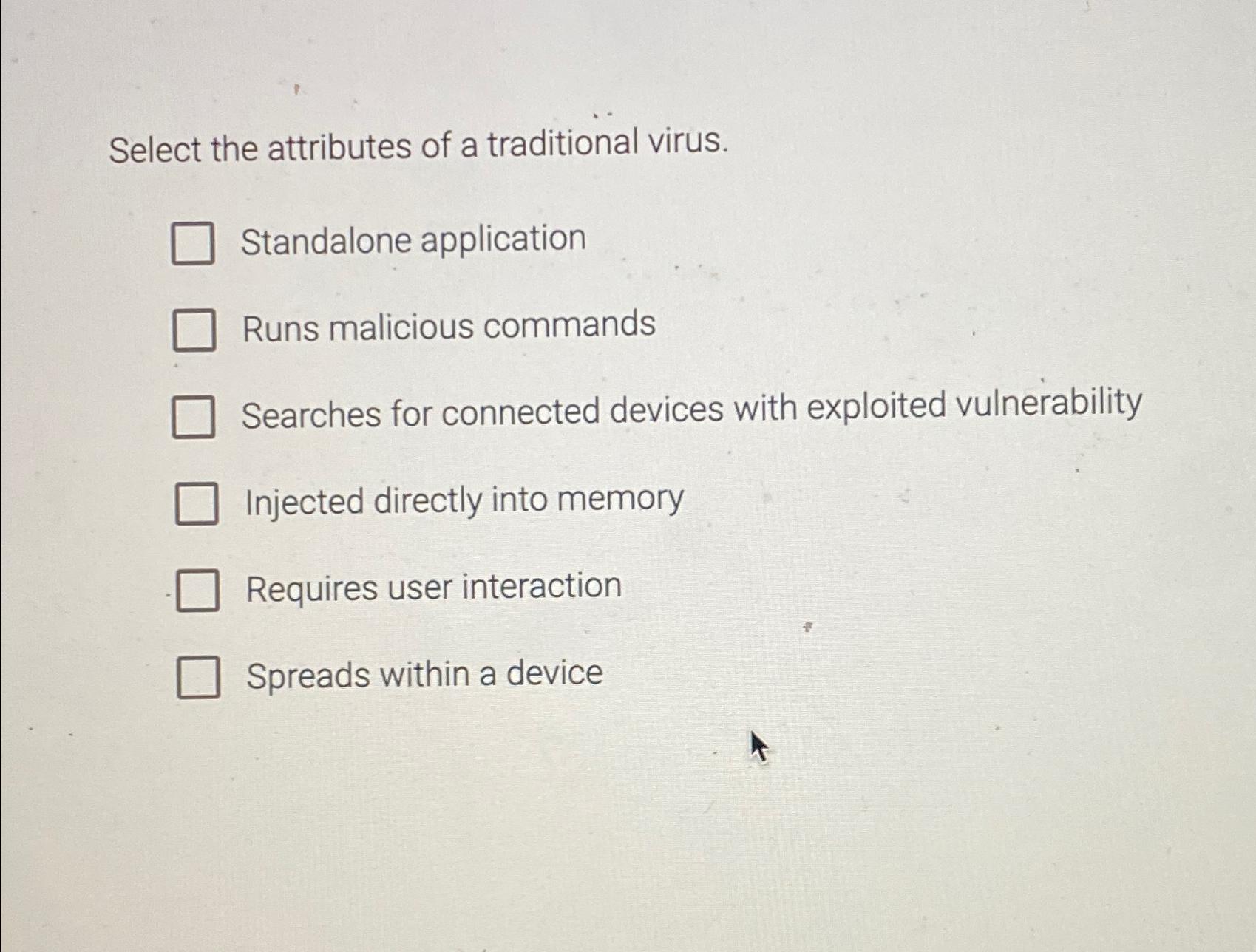 Solved Select the attributes of a traditional | Chegg.com