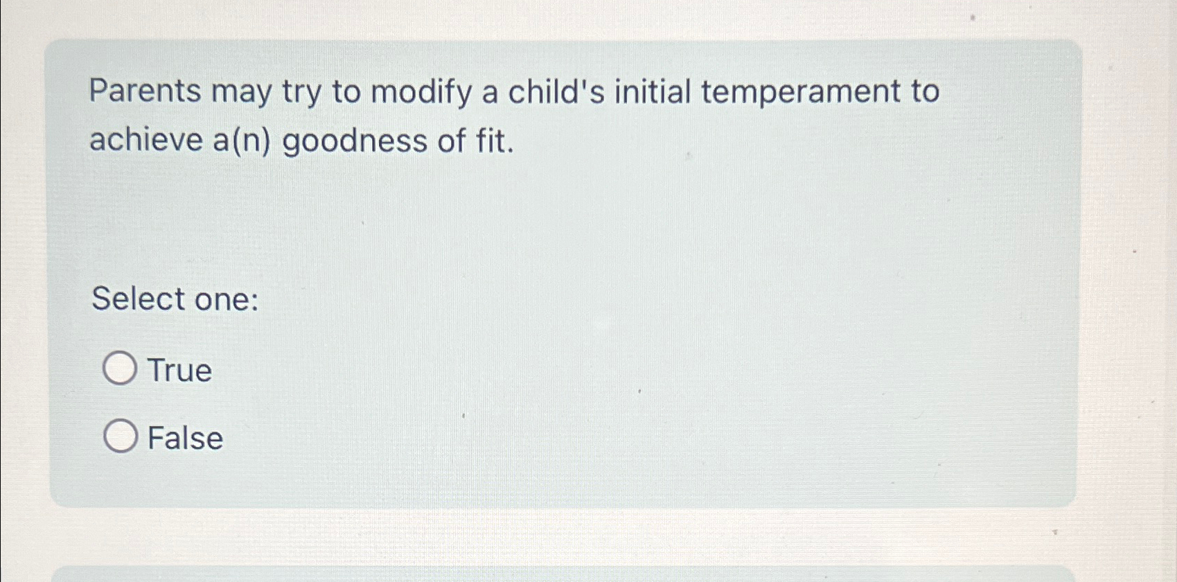 Solved Parents may try to modify a child's initial | Chegg.com