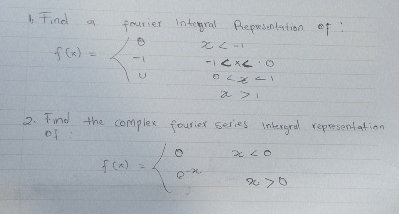 Solved Find a fourier integral Repesentation of: | Chegg.com
