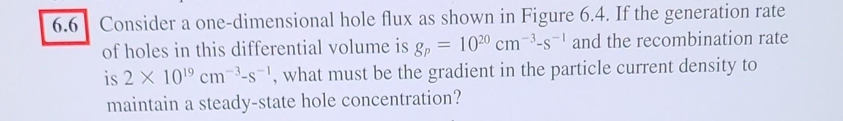 Solved Consider a one-dimensional hole flux as shown in | Chegg.com