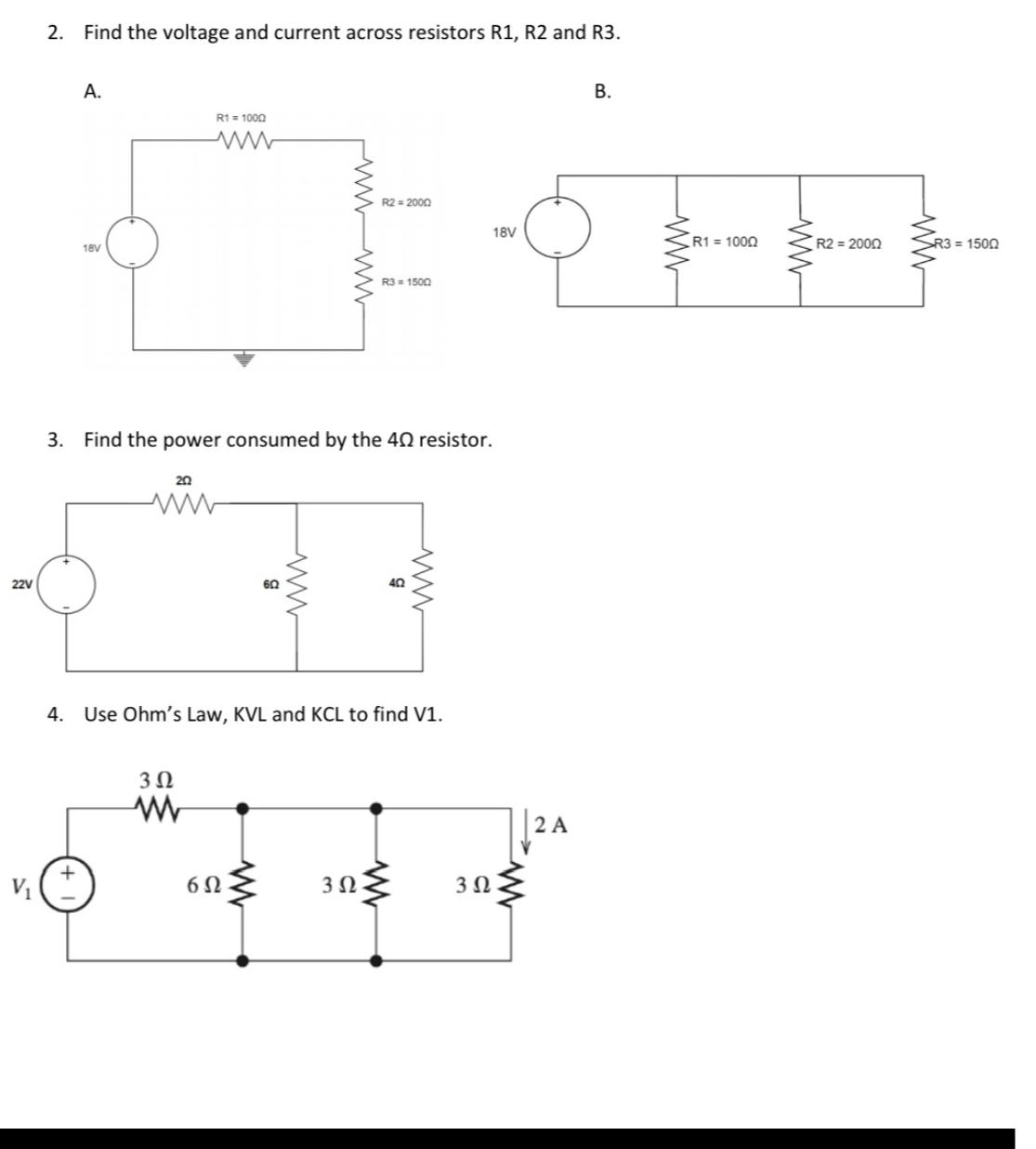 Solved Find the voltage and current across resistors R1,R2 | Chegg.com