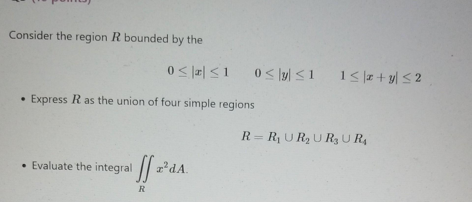Solved Consider the region R bounded by the | Chegg.com