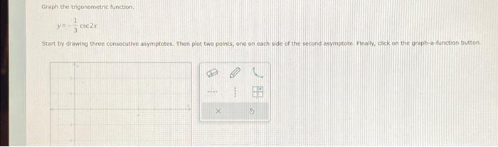 Solved Graph the trigonometric function. y=−31csc2x | Chegg.com