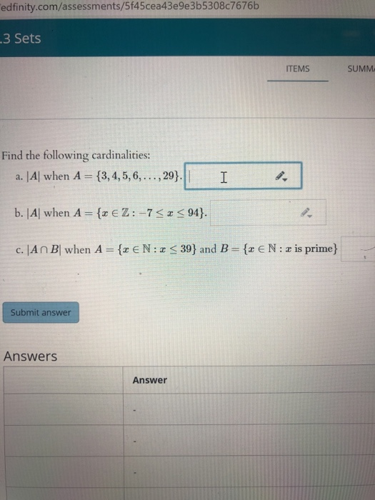 Solved "edfinity.com/assessments/5f45cea43e9e3b5308c7676b 3 | Chegg.com