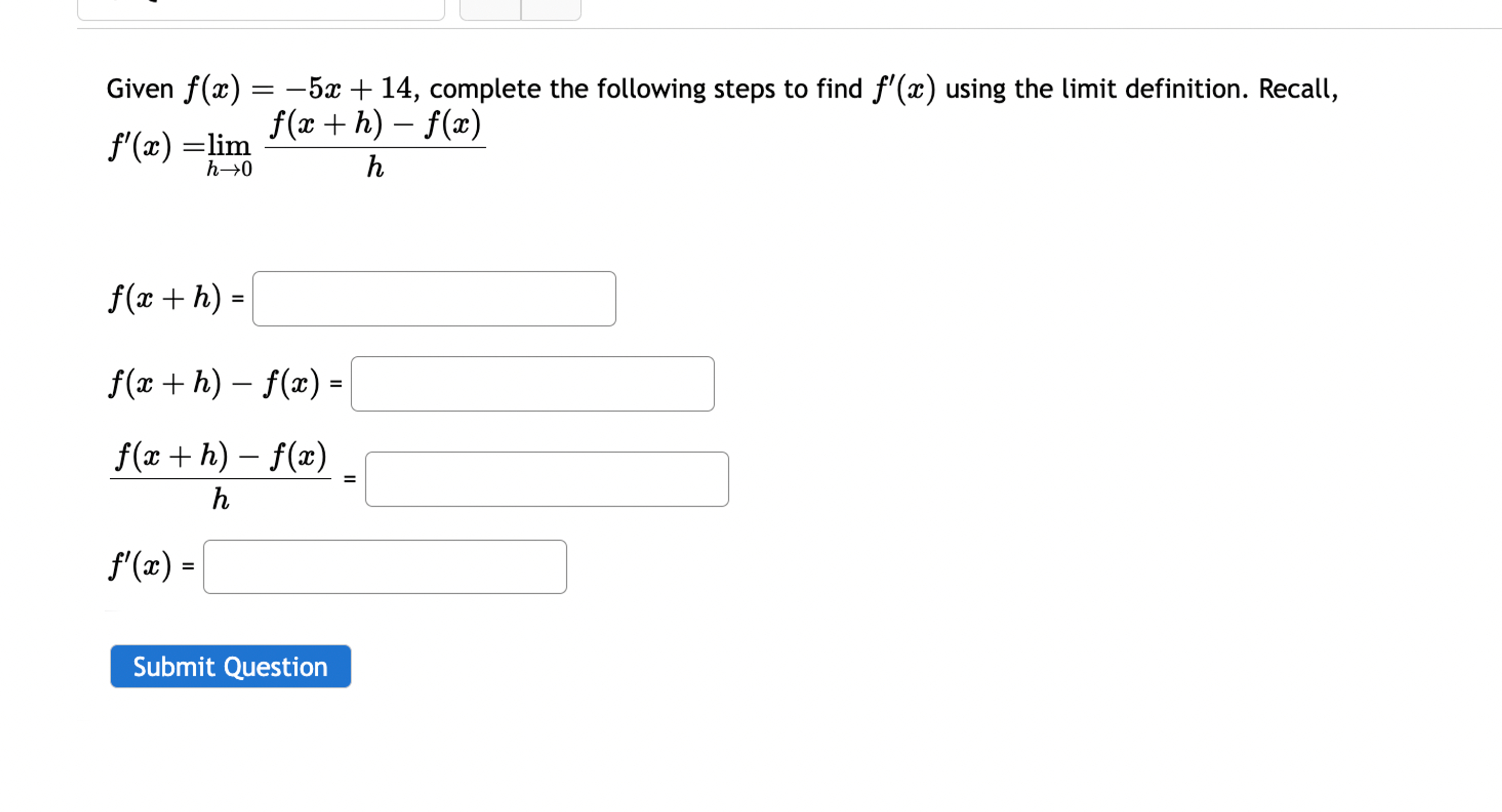 Solved Given f(x)=-5x+14, ﻿complete the following steps to | Chegg.com