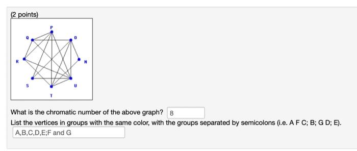 Solved What is the chromatic number of the above graph? List | Chegg.com