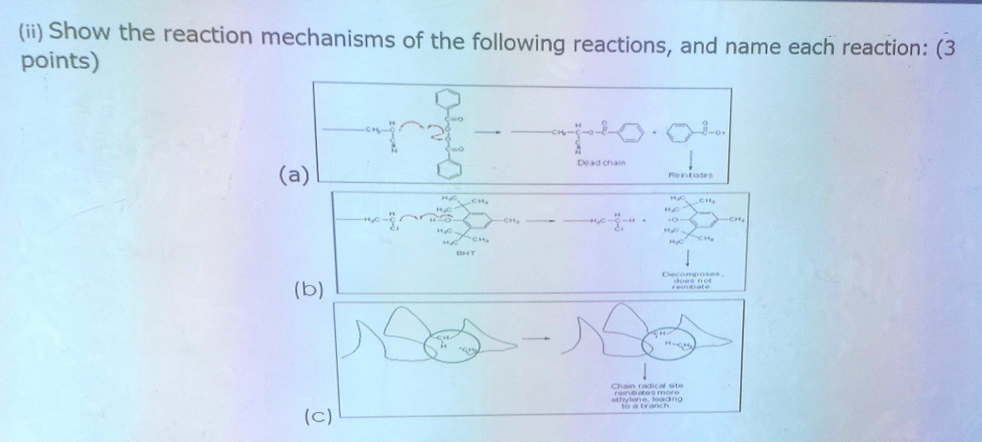 (ii) ﻿Show the reaction mechanisms of the following | Chegg.com