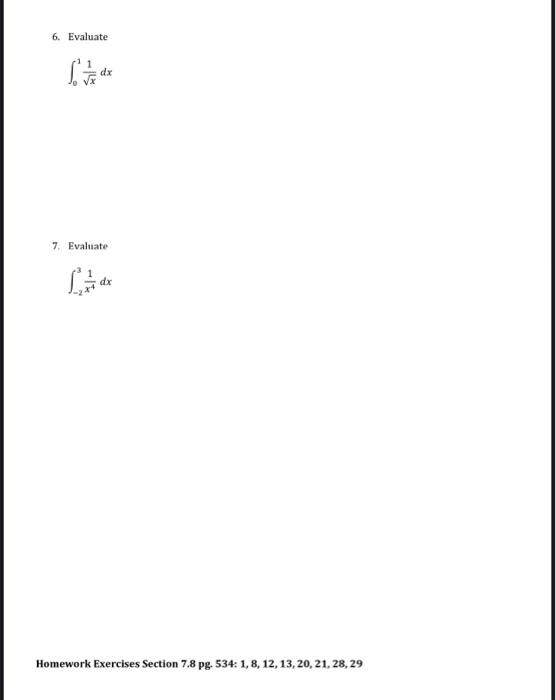 Solved MAC2312 Name: Worksheet 78 Improper Integrals | Chegg.com