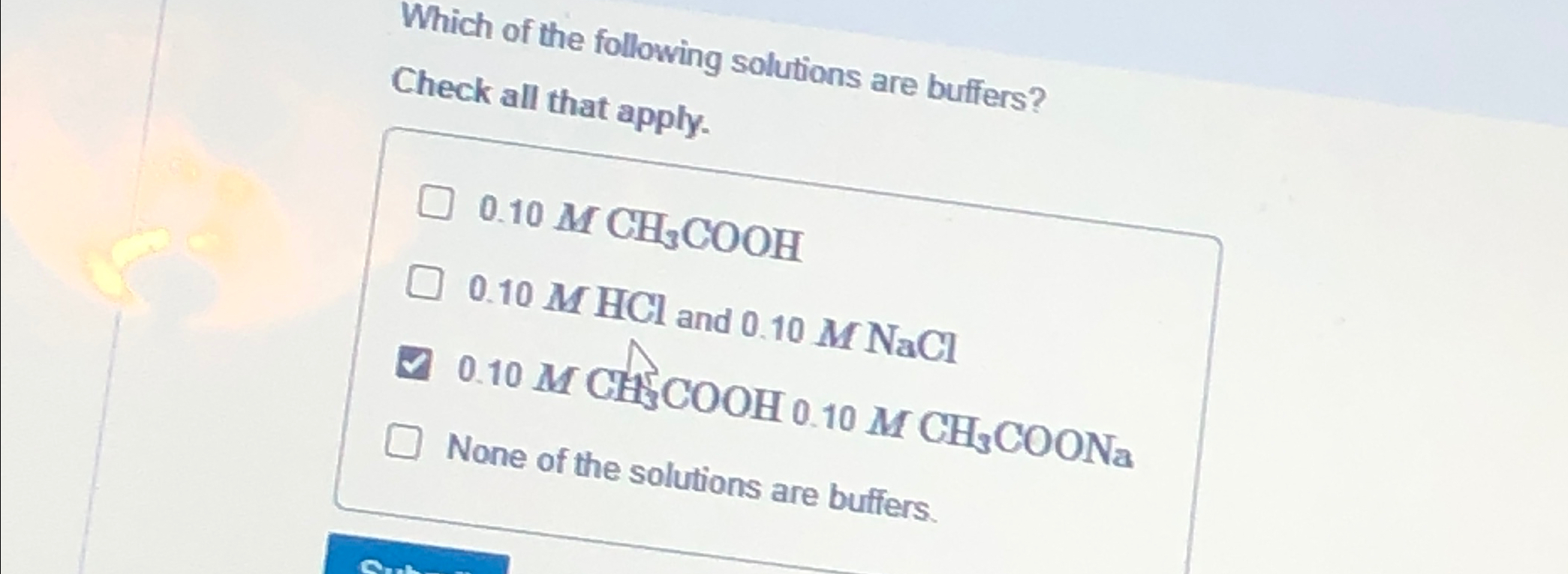 Solved Which of the following solutions are buffers?Check | Chegg.com