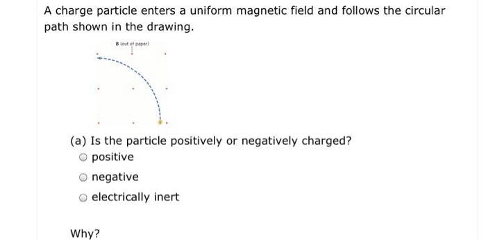 Solved A charge particle enters a uniform magnetic field and | Chegg.com