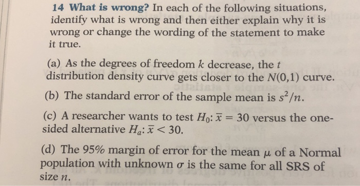Solved 14 What is wrong? In each of the following | Chegg.com