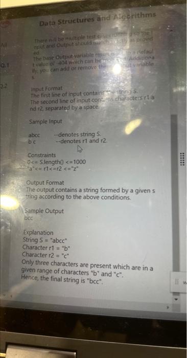 Solved Given A String S Create A Sub String From The Ori 2504