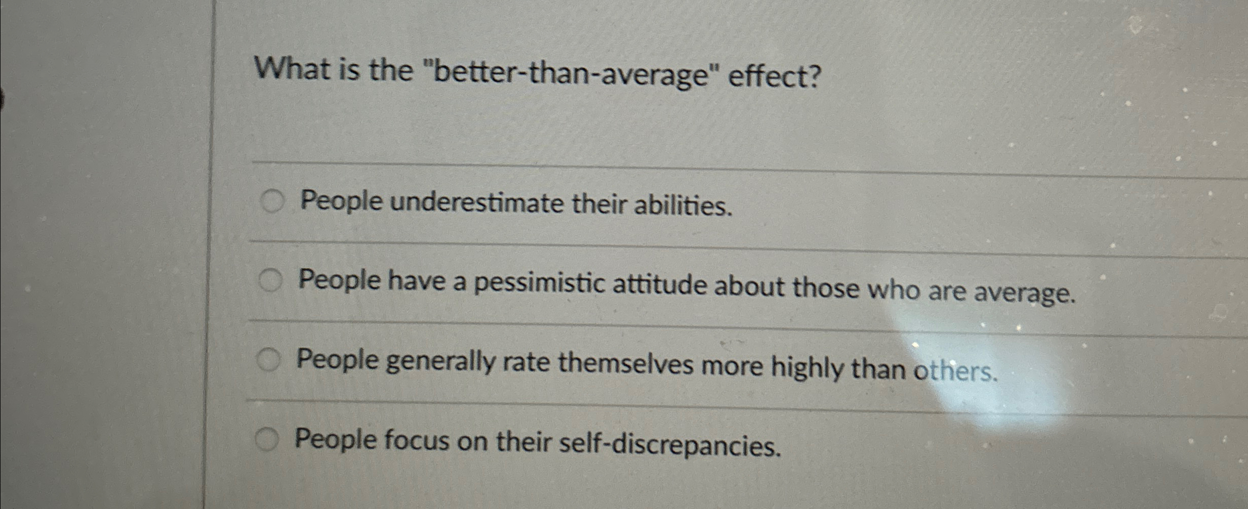 Solved What Is The Better Than Average Effectpeople
