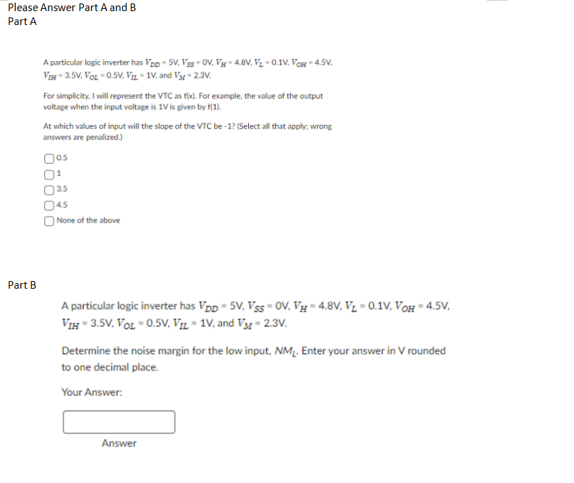 Solved Please Answer Part A and BPart AA particular logic | Chegg.com