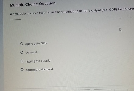 Solved Multiple Choice QuestionA schedule or curve that | Chegg.com