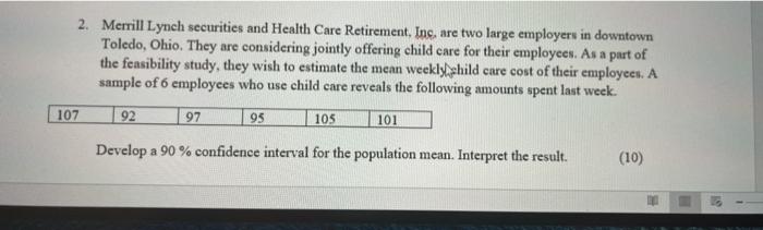 Solved 2. Merrill Lynch securities and Health Care | Chegg.com
