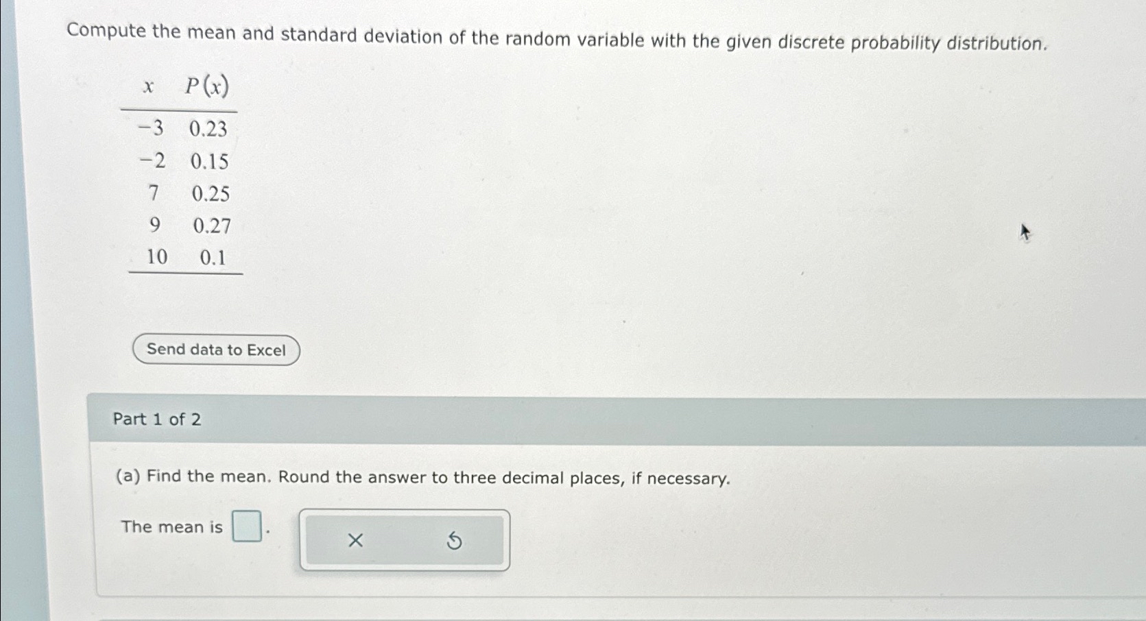 Compute the mean and standard deviation of the random | Chegg.com