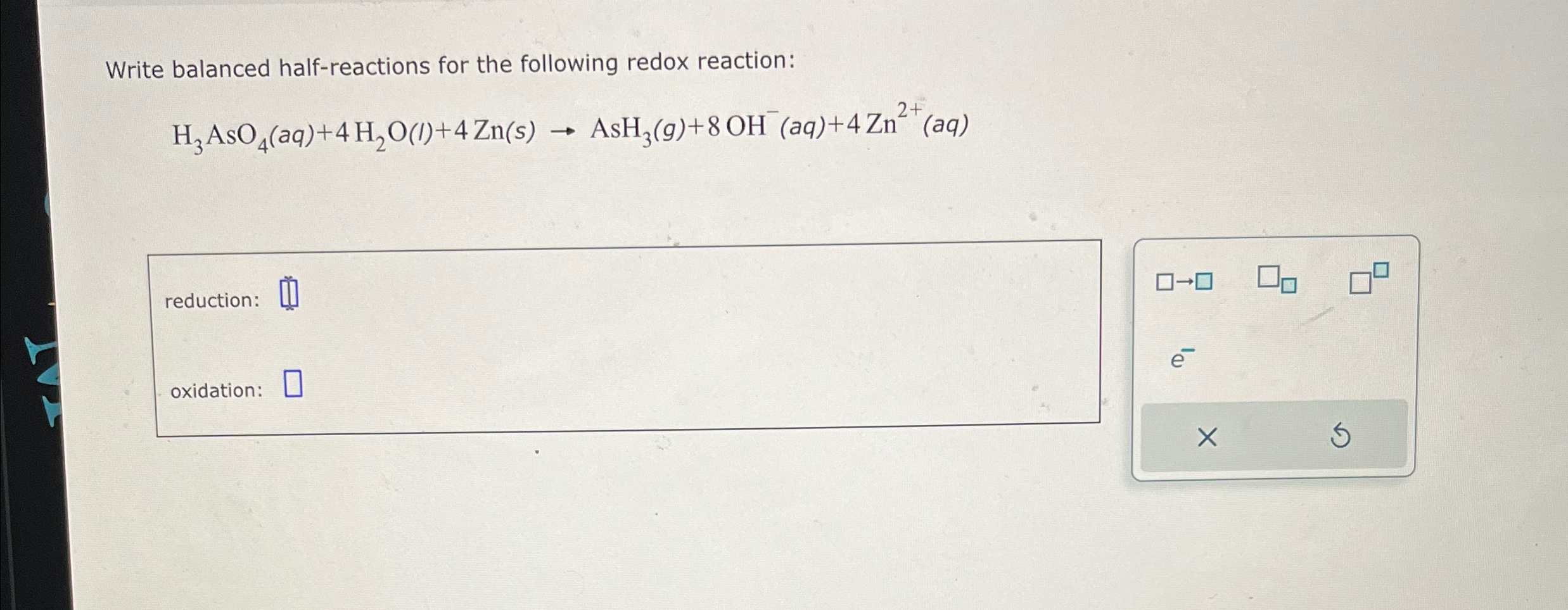 Solved Write balanced half-reactions for the following redox | Chegg.com