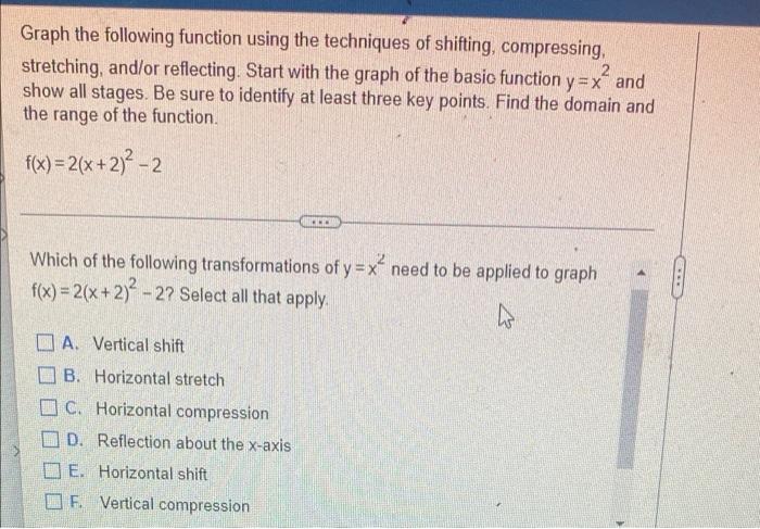Solved Graph the following function using the techniques of | Chegg.com