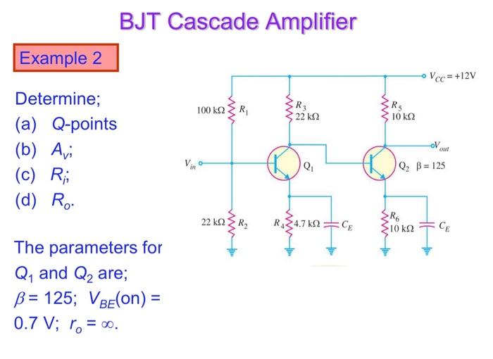 Solved BJT Cascade Amplifier Determine; (a) Q-points (b) Av; | Chegg.com