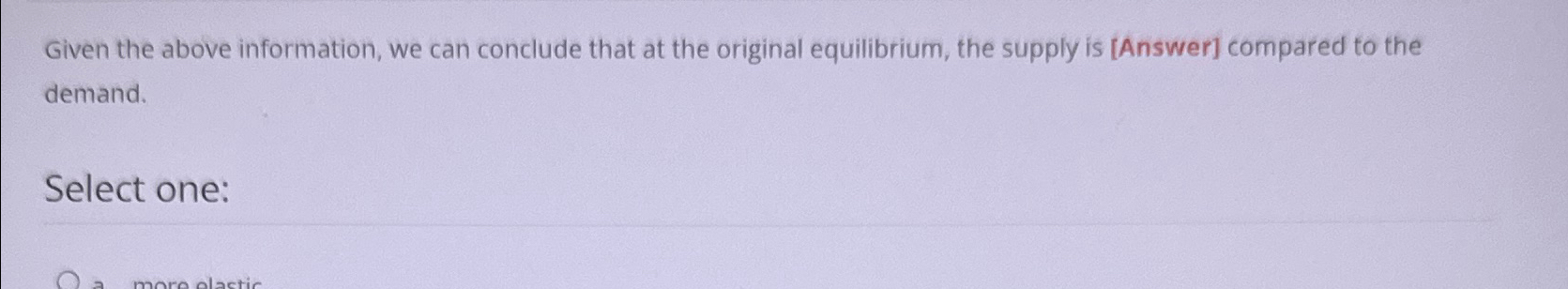 Solved Given the above information, we can conclude that at | Chegg.com