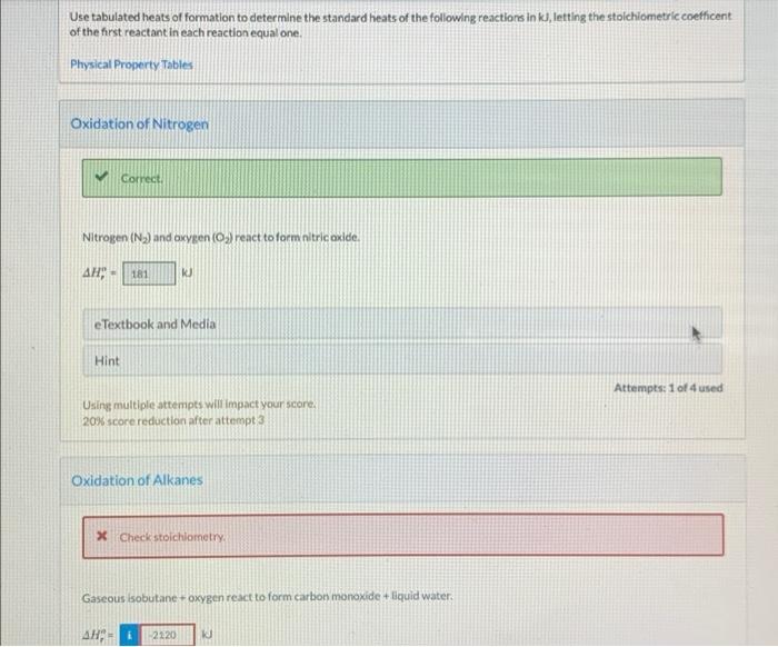 Solved Use tabulated heats of formation to determine the | Chegg.com