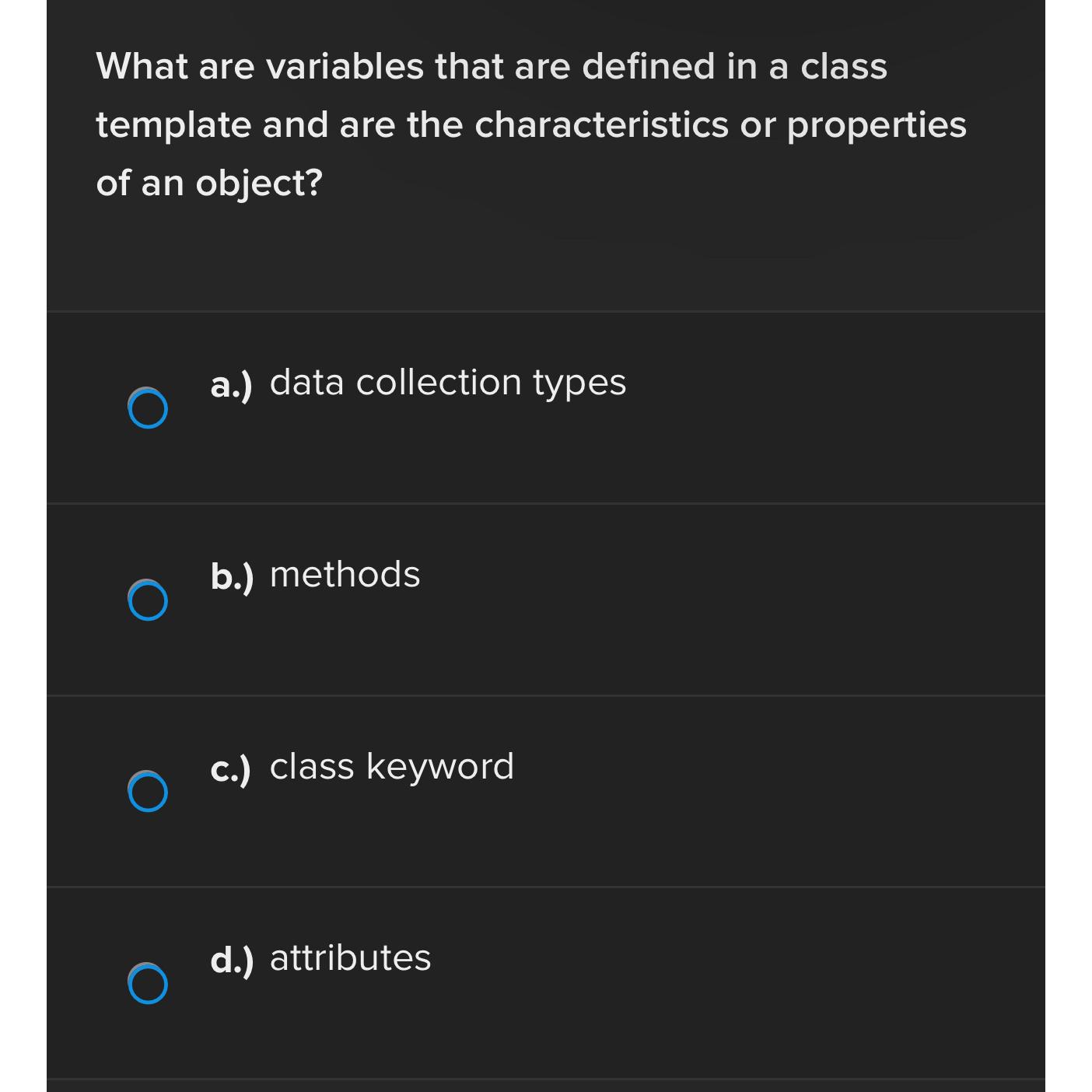 Solved What are variables that are defined in a class | Chegg.com