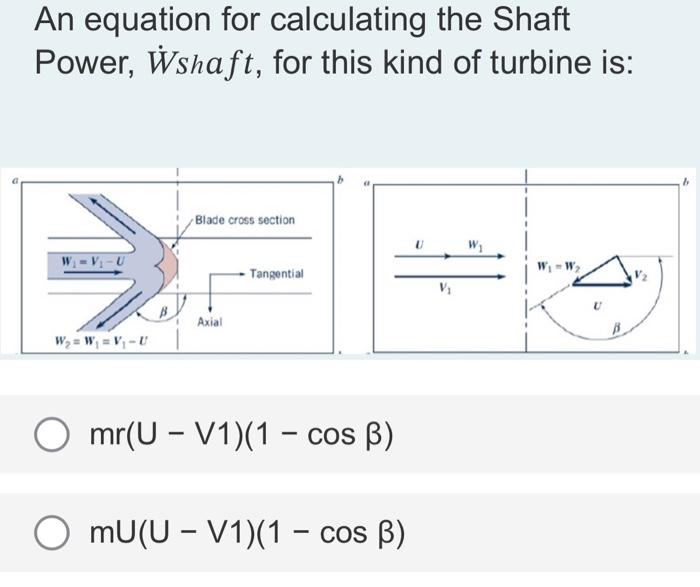 Solved An equation for calculating the Shaft Power, W˙shaft, | Chegg.com