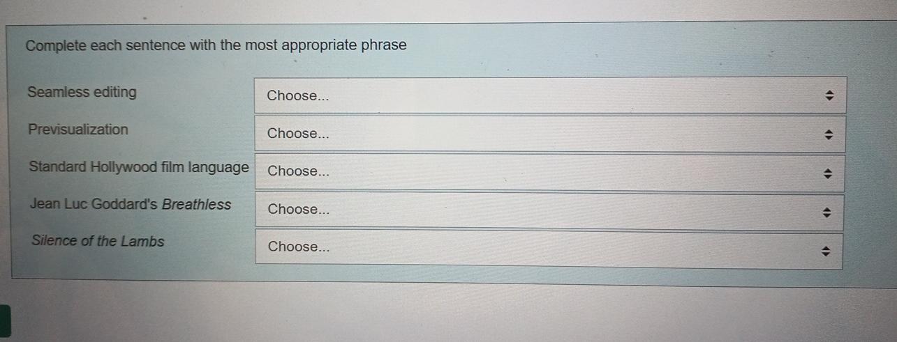Solved Complete each sentence with the most appropriate | Chegg.com
