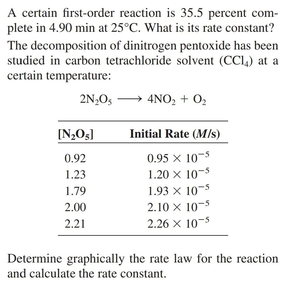 Solved A certain first-order reaction is 35.5 percent | Chegg.com
