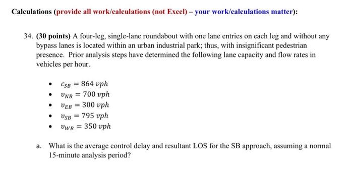 Solved Calculations (provide all work/calculations (not | Chegg.com