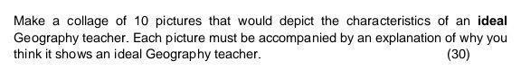 Solved Make a collage of 10 pictures that would depict the | Chegg.com