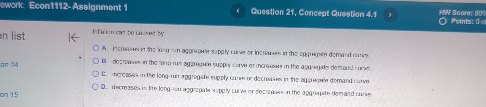 Solved ework: Econ1112-Assignment 1Question 21, ﻿Concept | Chegg.com
