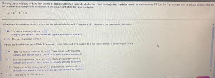 Solved Use The Second Derivative Test To Decide Whether The 2738