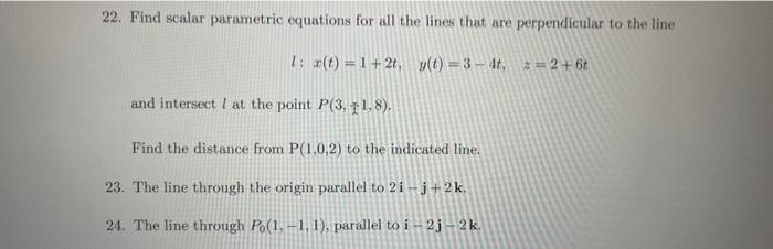 Solved 22. Find scalar parametric equations for all the | Chegg.com