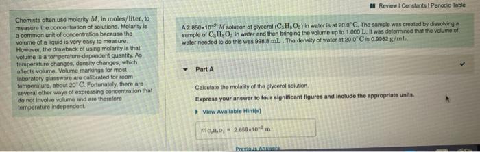 Solved Review Constants Periodic Table A2 50x10-2M solution | Chegg.com