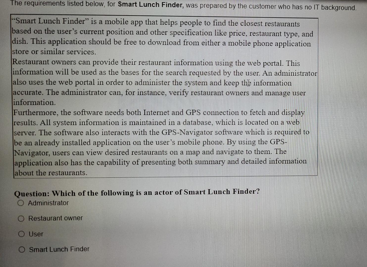 Solved The requirements listed below, for Smart Lunch | Chegg.com