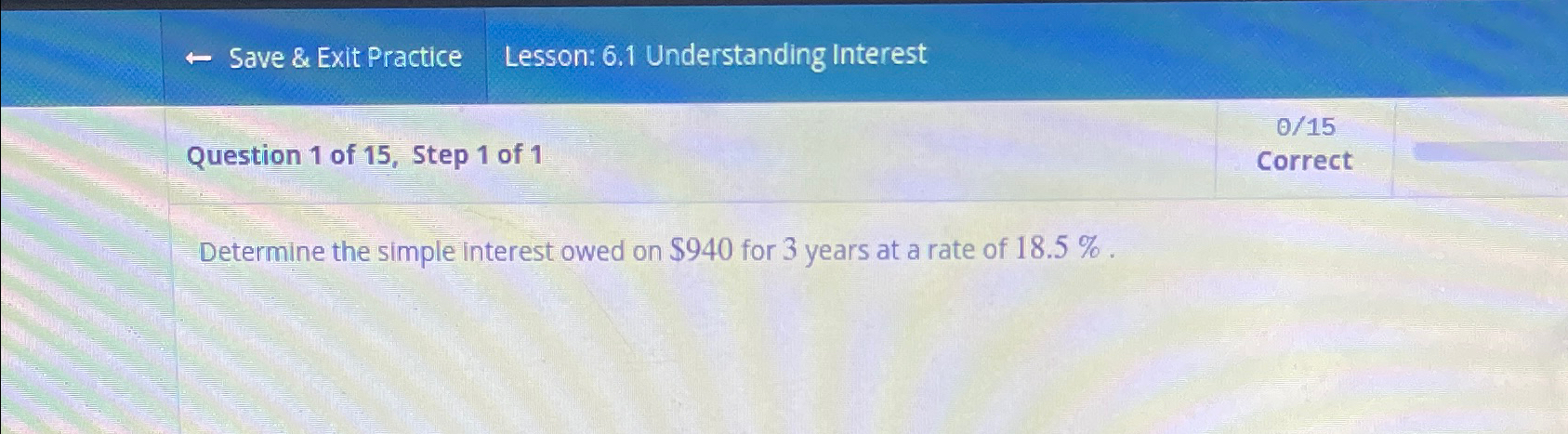 Solved Save & Exit PracticeLesson: 6.1 ﻿Understanding | Chegg.com