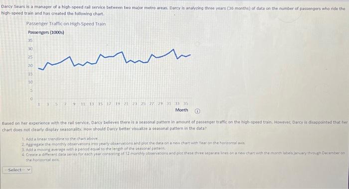 Solved Darcy Sears is a manager of a high-speed rail service | Chegg.com