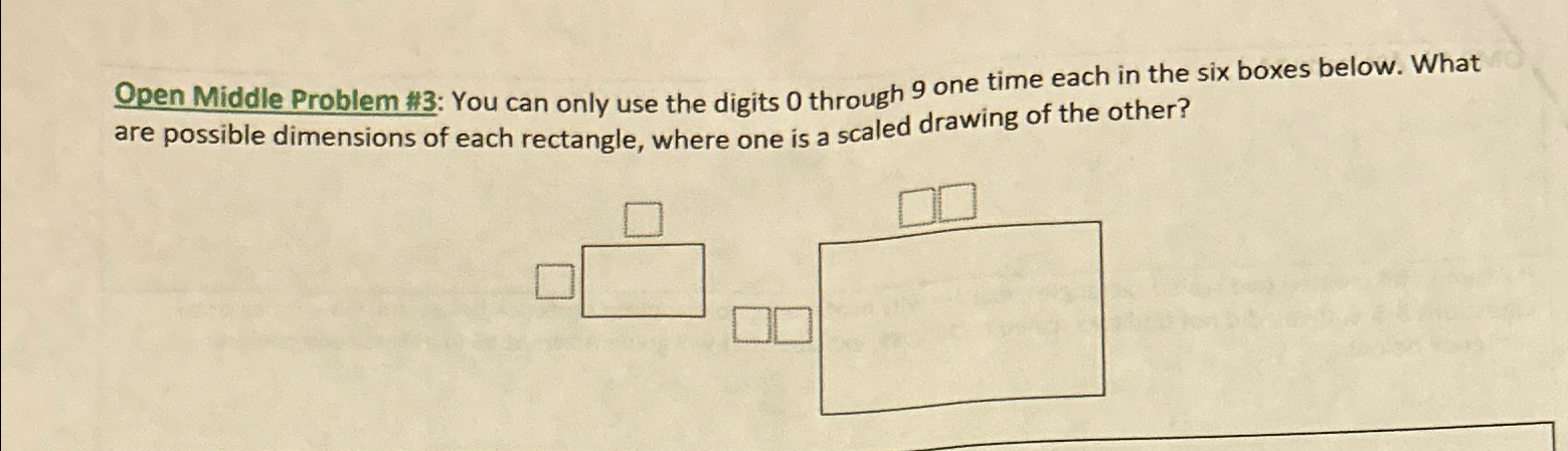 Solved Open Middle Problem #3: You can only use the digits 0 | Chegg.com