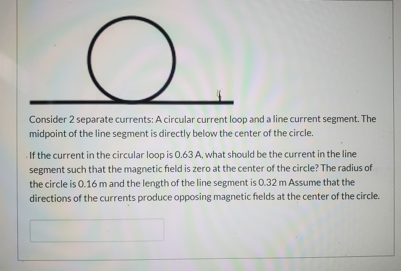 Solved Consider 2 separate currents: A circular current loop | Chegg.com