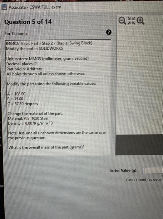 Solved B40402: Basic Part - Step 2 - (Radial Swing Block) | Chegg.com