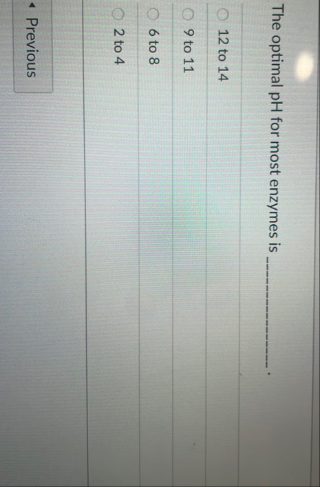 Solved The optimal pH for most enzymes is 12 ﻿to 149 ﻿to | Chegg.com