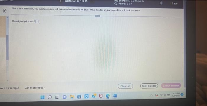 Solved The original price was 3 | Chegg.com