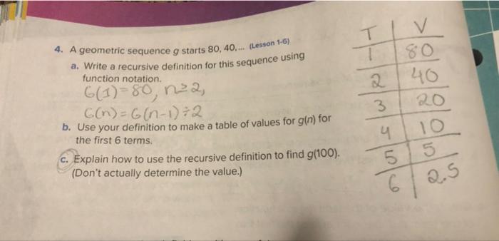 Solved a. Write a recursive definition for this sequence | Chegg.com