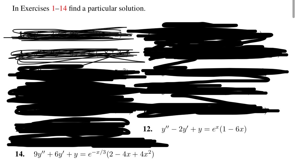 Solved In Exercises 1-14 ﻿find a particular | Chegg.com