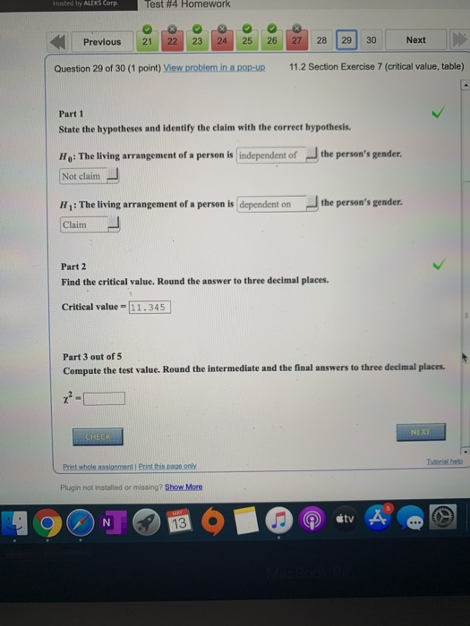 Solved OB Previous Question 29 of 30 (1 point) View problem | Chegg.com