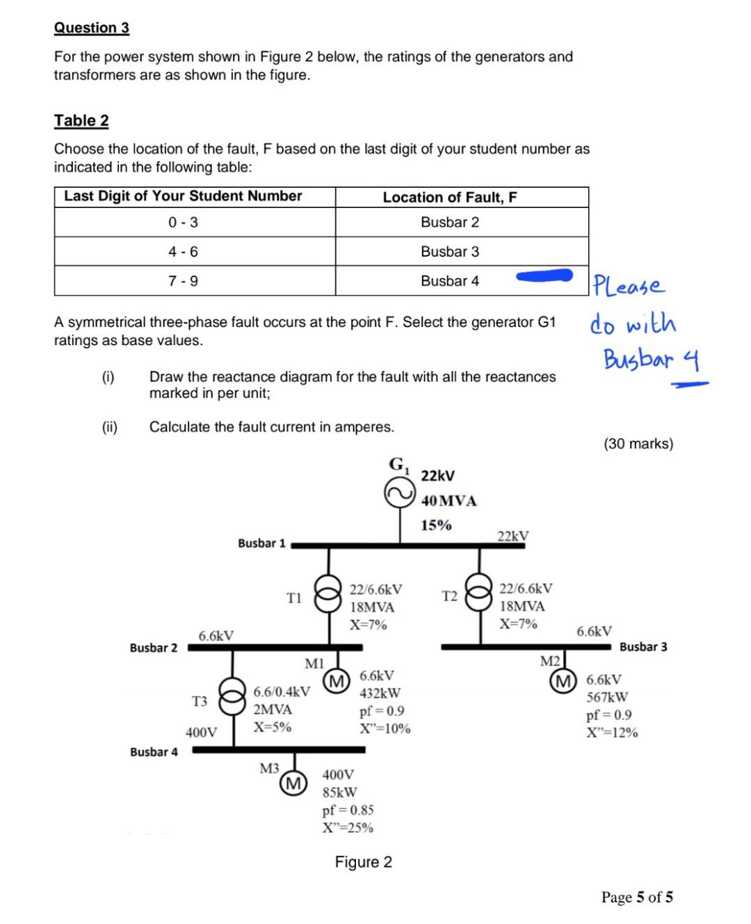 [Solved]: Please do with busbar 4 PS q3 Question 3